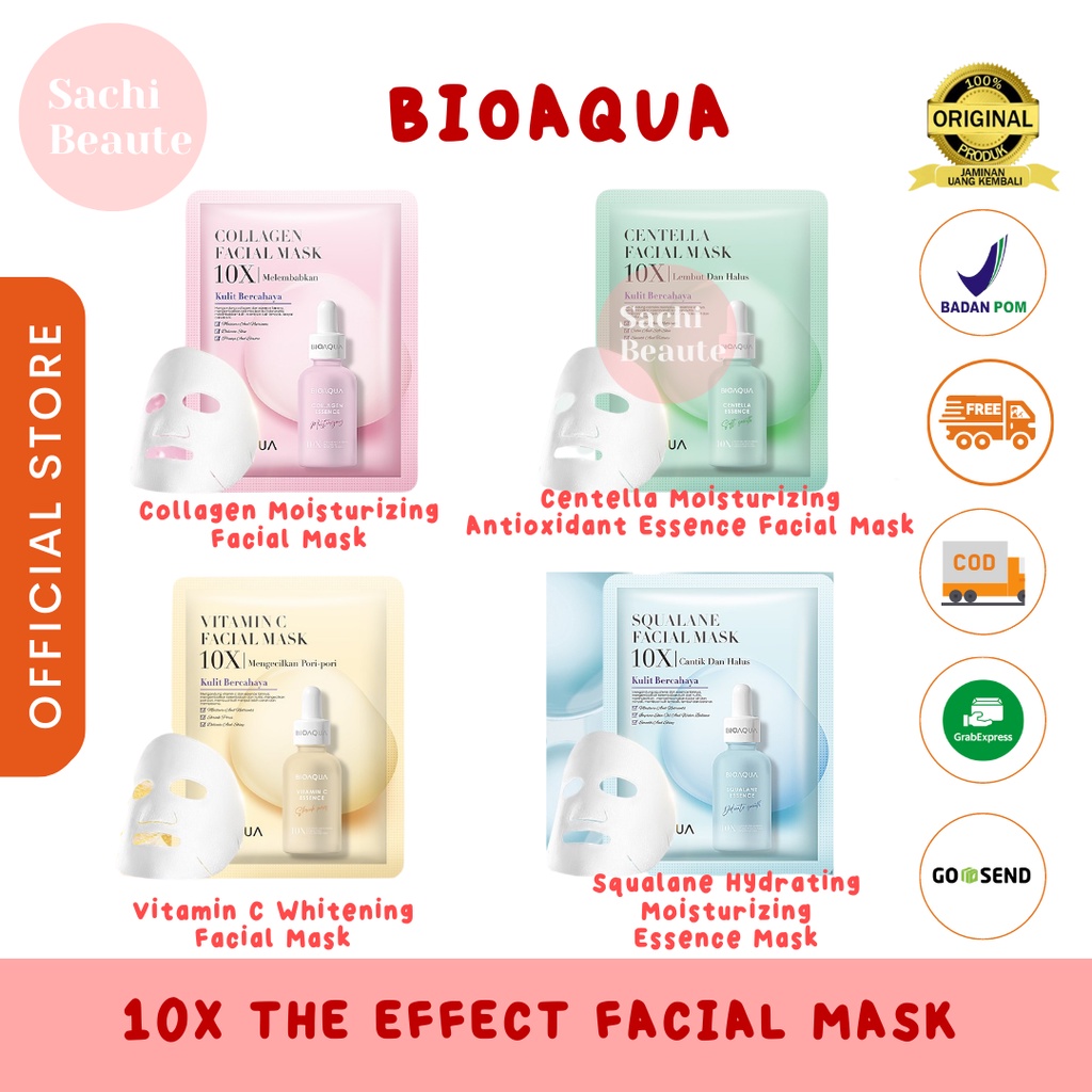 Jual BioAqua Bio Aqua Sheet mask 10X The Effect masker wajah Whitening / Anti-Aging / Repair ...
