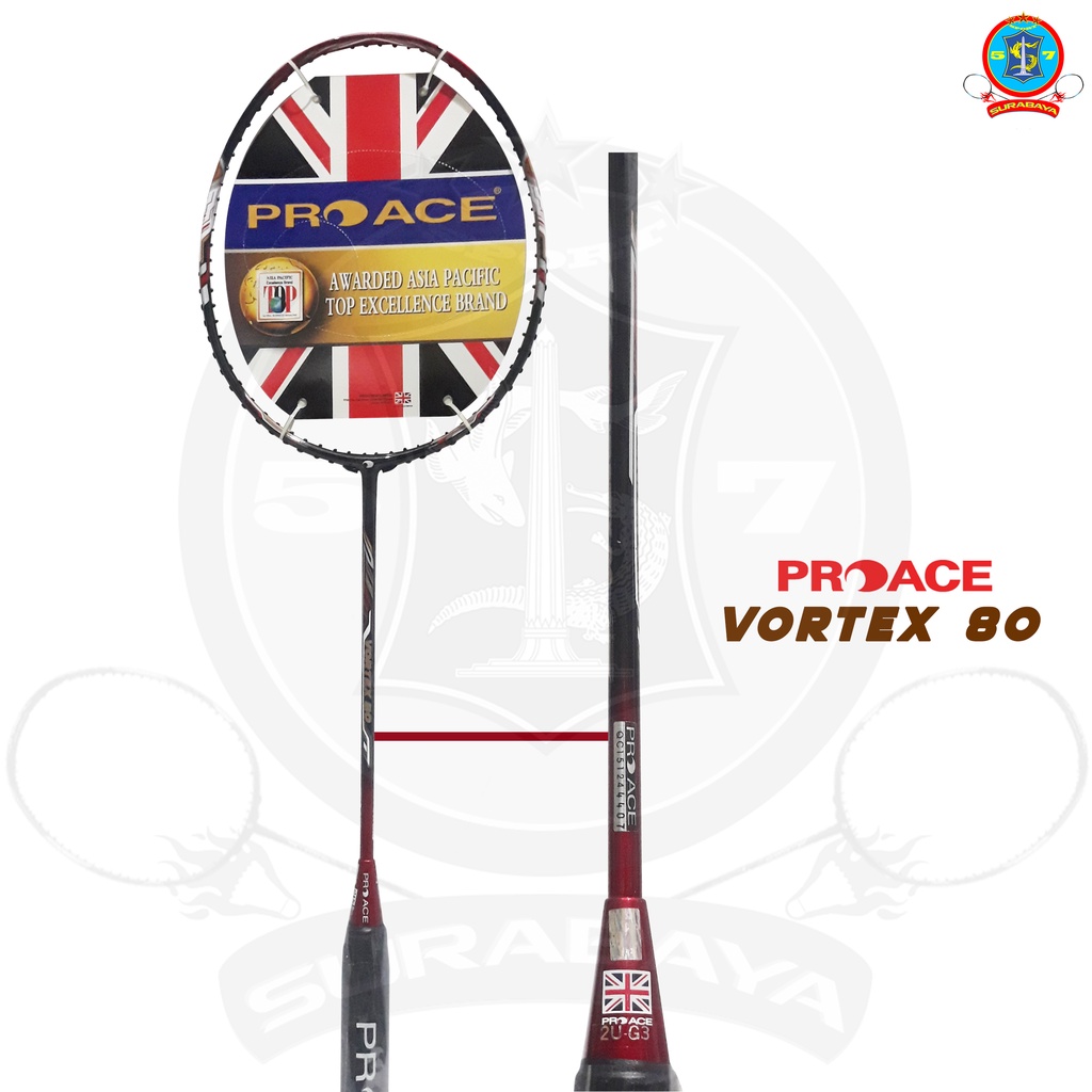 Jual Raket Badminton Pro Ace Vortex 80 Original Bonus Komplit | Shopee ...