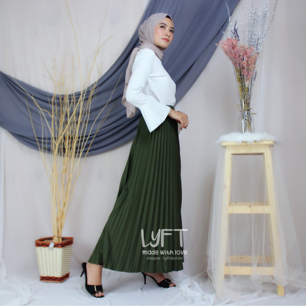 Jual [PREMIUM PLISKET] Rok Plisket MAYUNG - Plisket Skirt Rempel Umbrella - FREXA SKIRT - Rok ...