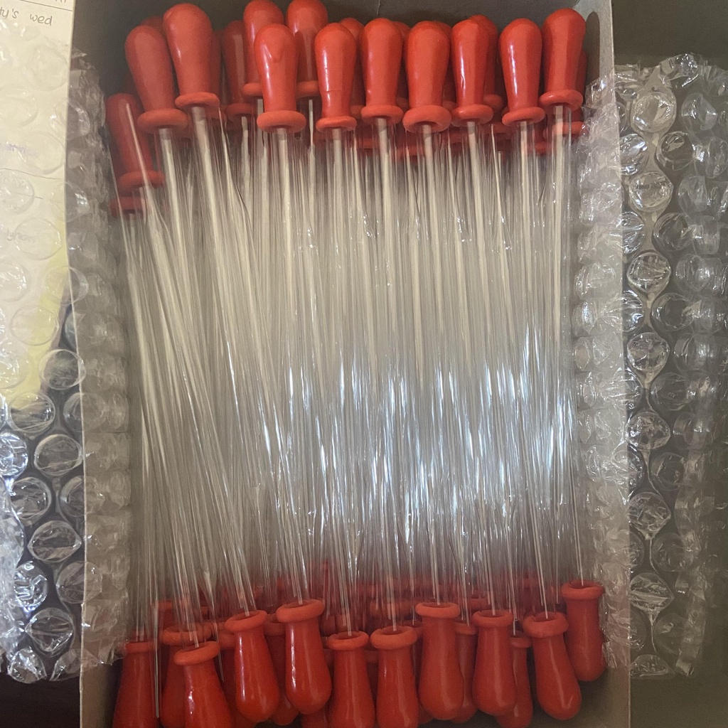 Jual Pipet Kaca 15cm 11 Cm Karet Merah Glass Pipette Tetes Kimia ...
