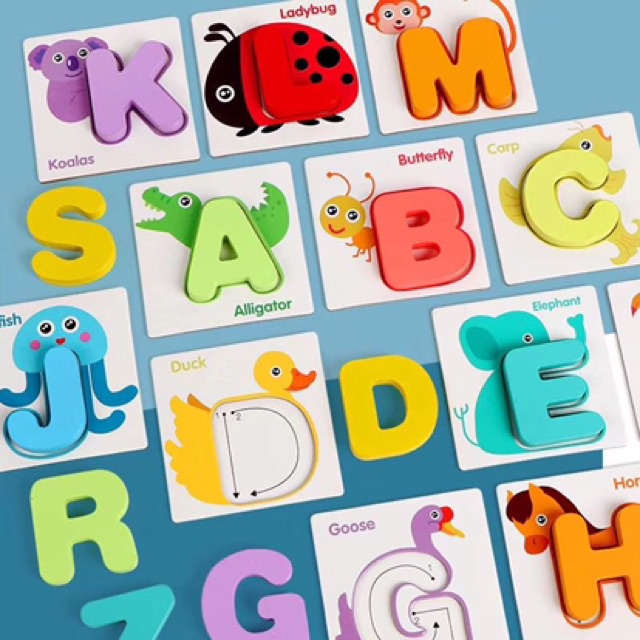 Jual Matching Numbers and Alphabet Wooden / Mencocokan Angka dan Huruf ...