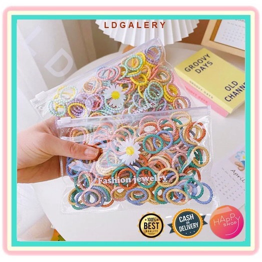 Jual LDG IR 12 Ikat Rambut Karet Warna-Warni Lucu Imut Gaya Korea ...