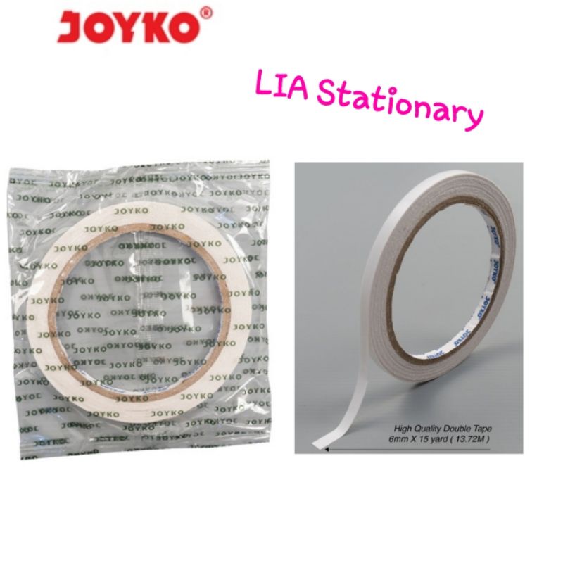 Jual Double Tape Joyko 6mm X 15 yard (1/4 inch) | Shopee Indonesia