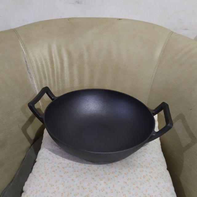 Jual CAST IRON WOK 32/36 CM ASLI WAJAN BESI COR/FRY PAN/KUALI ...