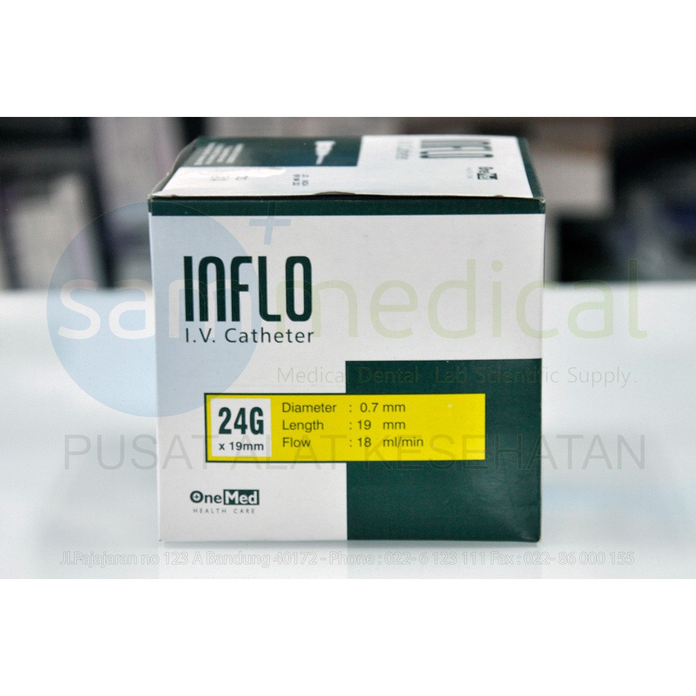 Jual Onemed Inflo Iv Catheter 24g X 19mm / Jarum Infus per 5 pcs ...