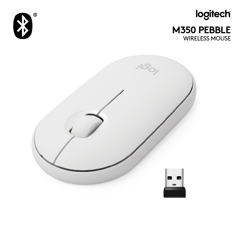 Jual Logitech Pebble M350 Mouse Wireless Silent Putih / White Mouse Bluetooth untuk Windows, Mac ...