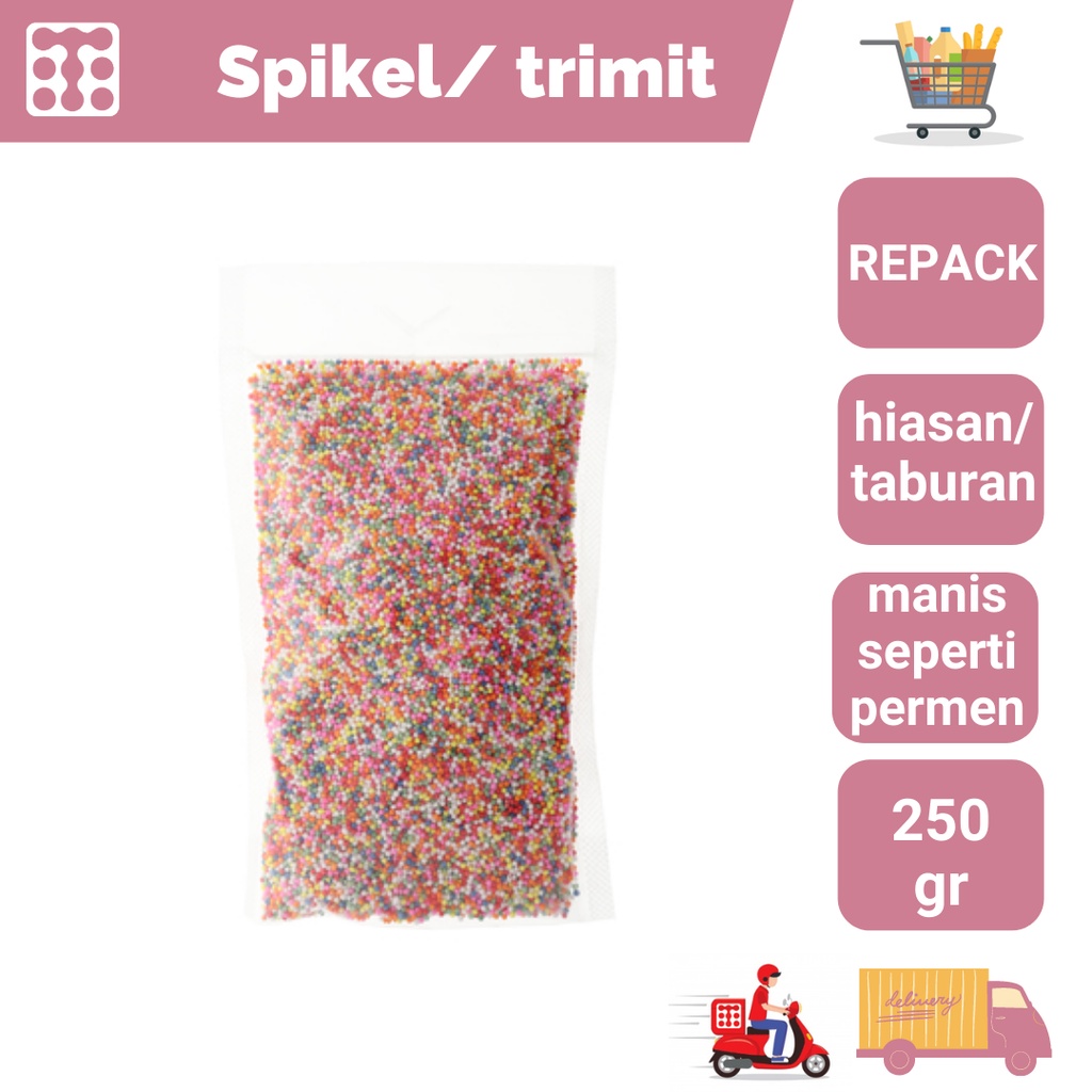Jual Spikel Trimit Gula Hiasan Kue 250 Gr/ Spikel Hiasan Cup Cake 250 ...