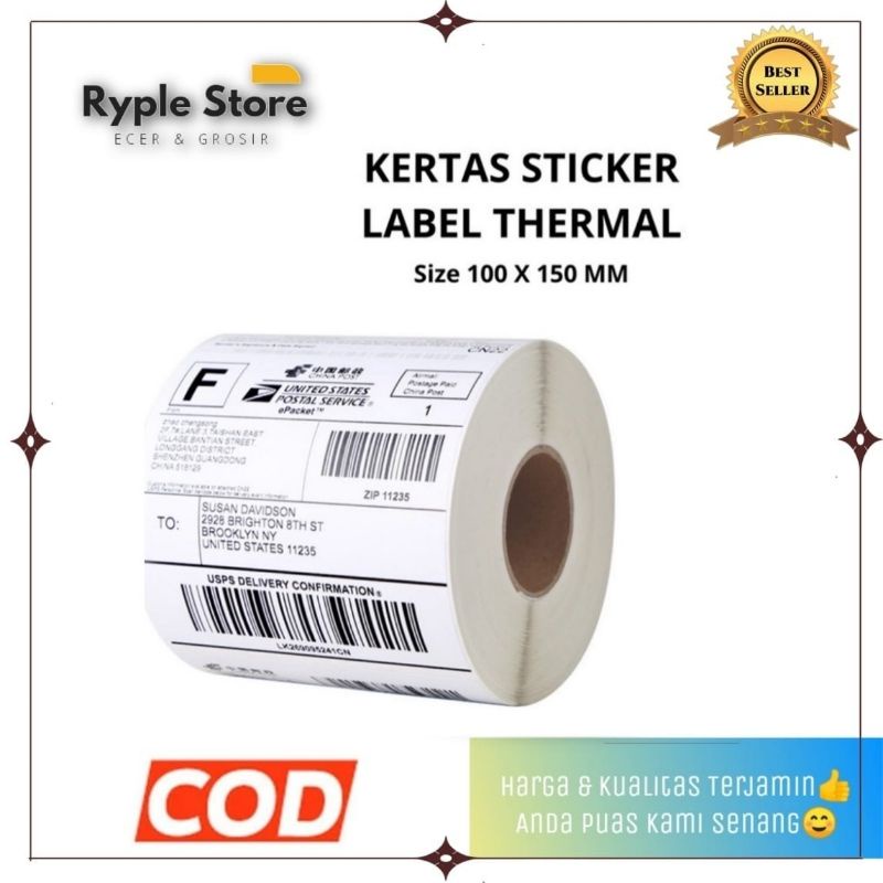Jual Ready New-Kertas Label Thermal Printer 100x150 isi 500 Lembar ...