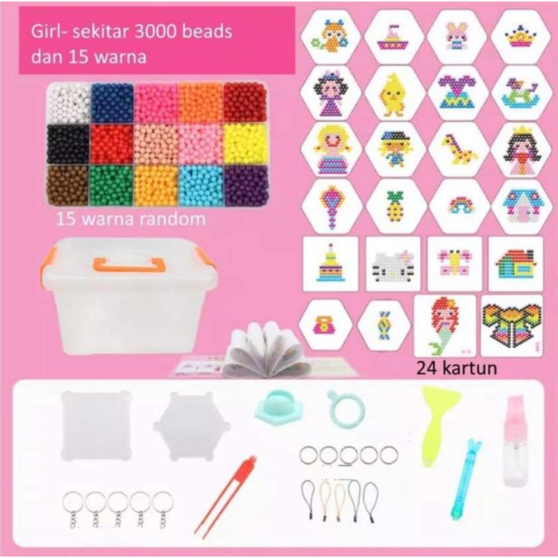 Jual Mainan Anak Aquabeads/DIY Magic Spray Aquabeads/Mainan Beads Anak ...