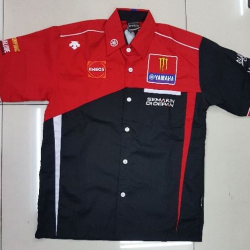 Jual kemeja yamaha movistar kemeja bengkel motif keren baju motogp ...