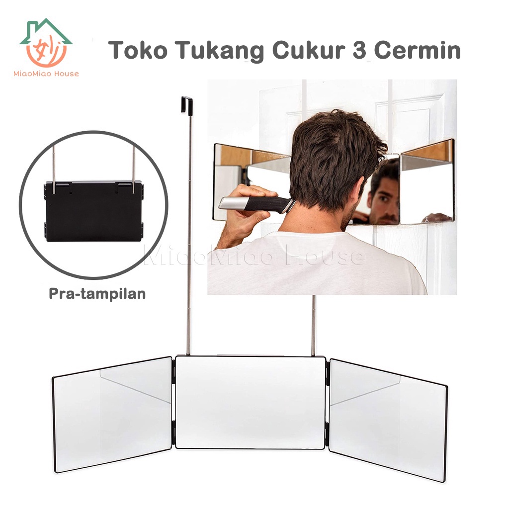 Jual The Barbering Co. Cermin 3 Arah - Cermin Trifold Kaca Asli untuk ...