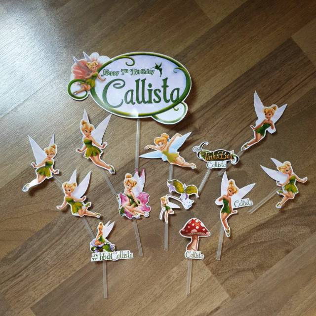 Jual Props topper cake cupcake tinkerbell (10 pcs) | Shopee Indonesia