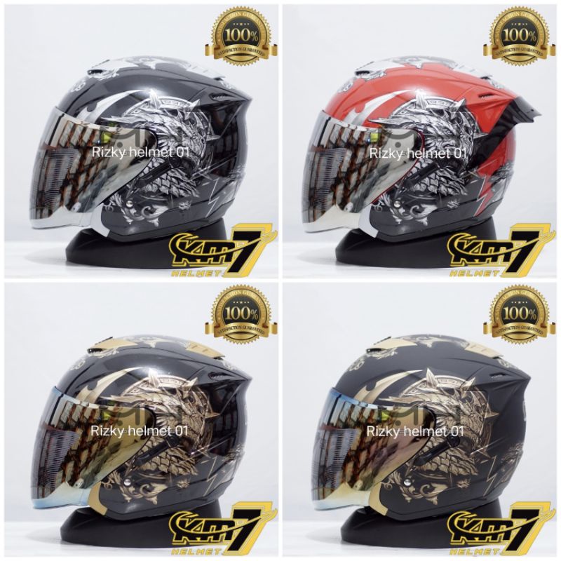 Jual helm half face km7 original (paket ganteng) | Shopee Indonesia