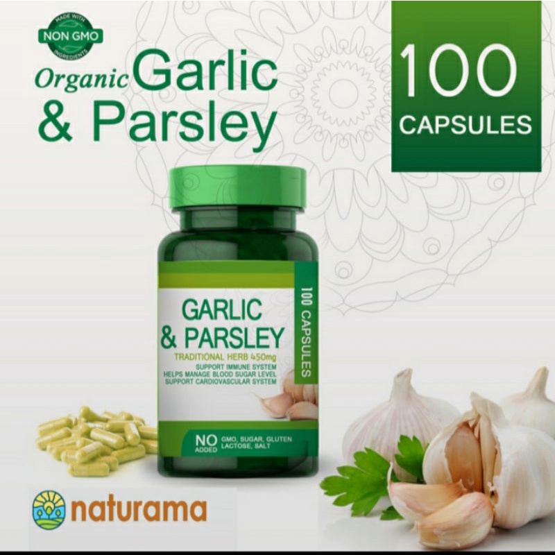 Jual GARLIC PARSLEY 100 KAPSUL NATURAMA BAWANG PUTIH DAN PETERSELI ...