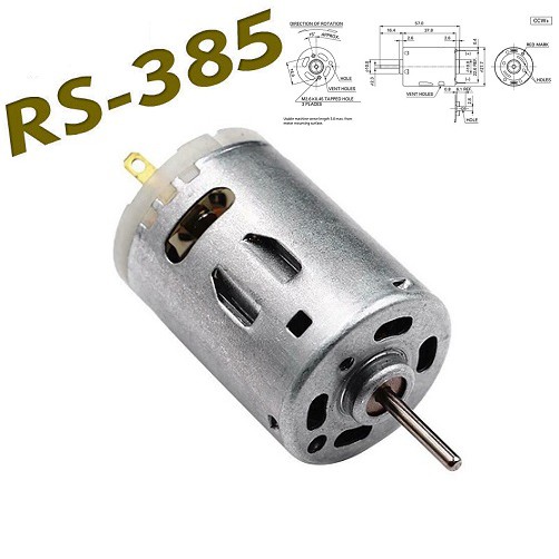 Jual High Speed Motor RS-385 Brushed Metal Motor DC DIY 9800Rpm / 24000 ...