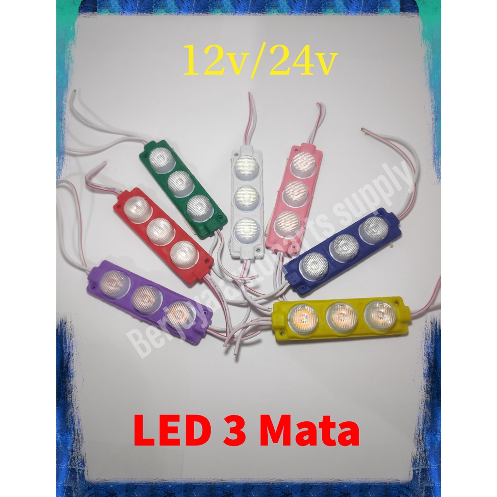 Jual Lampu Led Modul 3 Mata 12v And 24v 1pcs Satuan Kolong Bak Samping