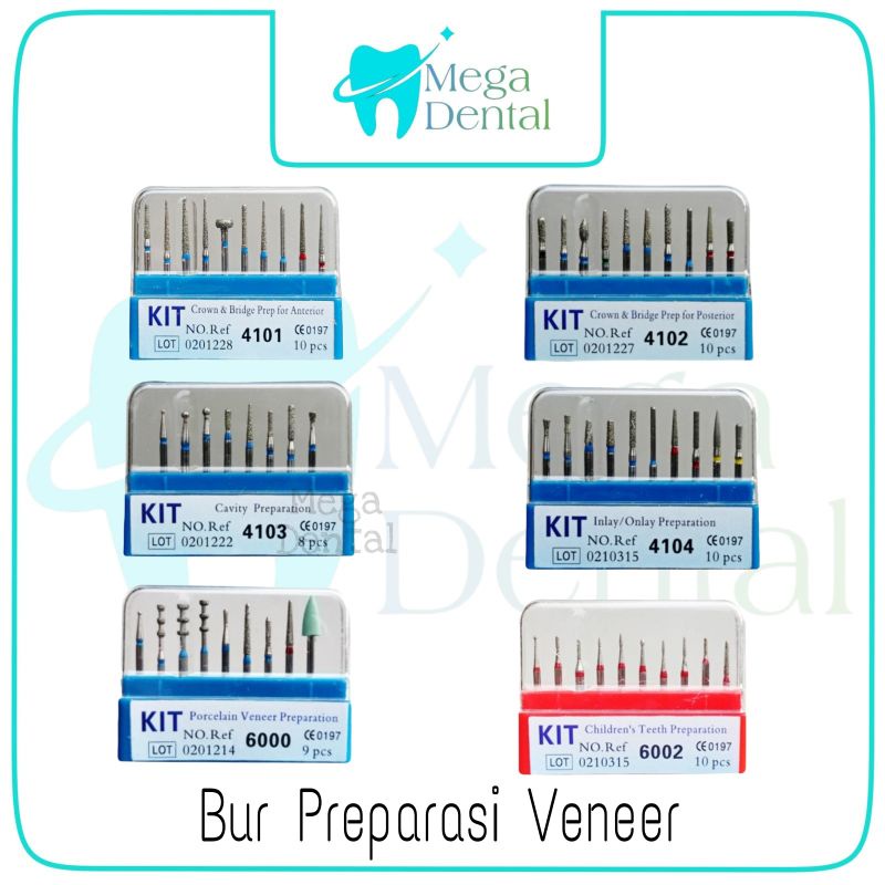 Jual BUR PREPARASI VENEER CROWN BRIDGE ONLAY INLAY CAVITA GIGI SET ...