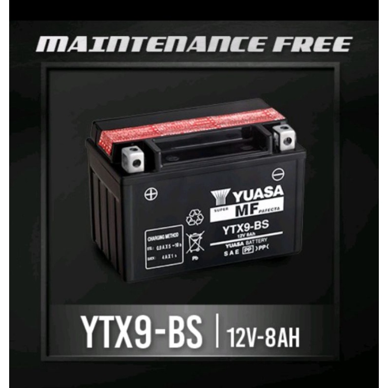 Jual Aki Yuasa YTX9 Ninja 250 Pulsar 200 NS Inazuma Apache RTR Kymco 125 Motor Kawasaki | Shopee ...