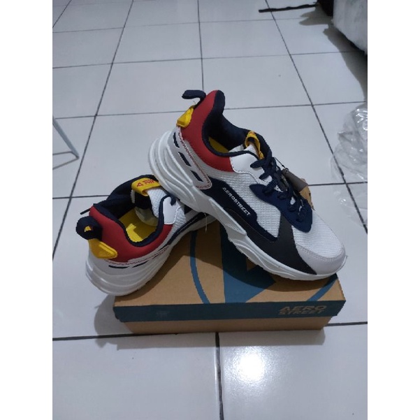 Jual Aerostreet Uk. 42 Riku Putih Merah Biru Kuning - Sepatu Sneakers ...