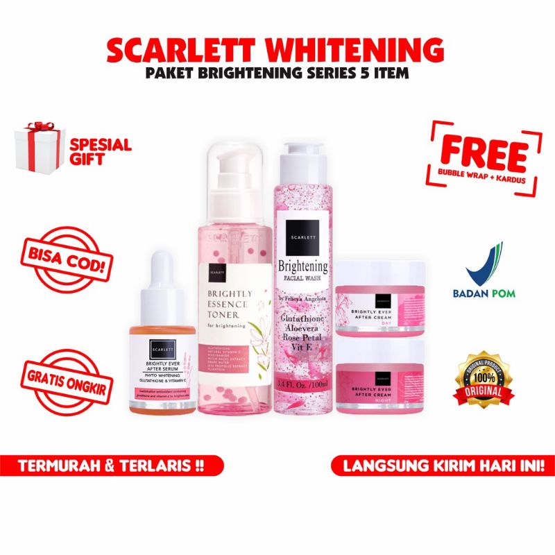 Jual Paket Scarlett Whitening / Paket Brightly Scarlett/ Scarlett paket ...