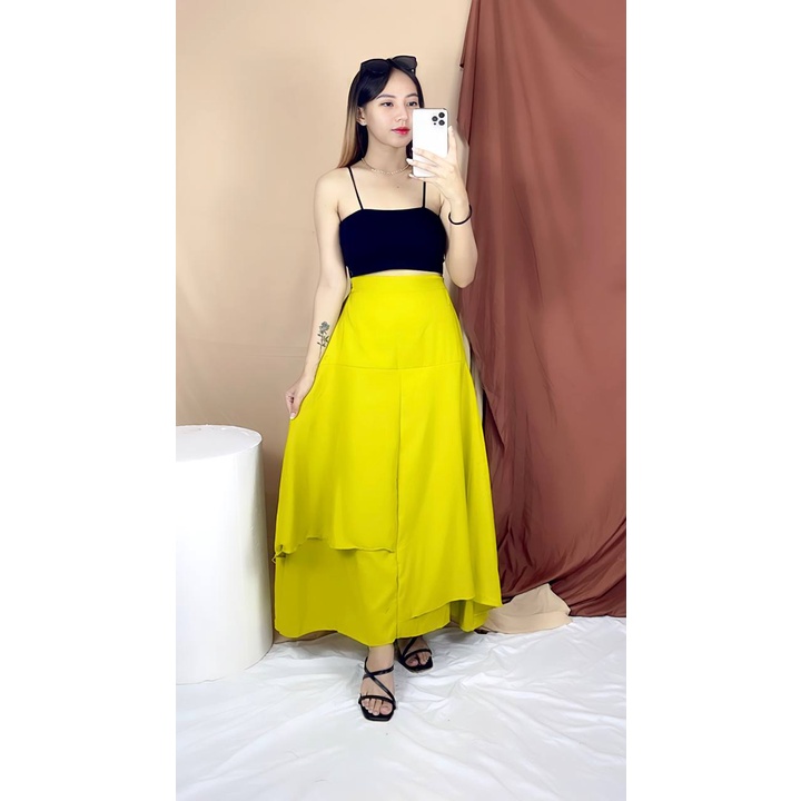 Jual RX FASHION - MONALICA ROK SKIRT KATUN TWISTCONE / rok linen susun ...