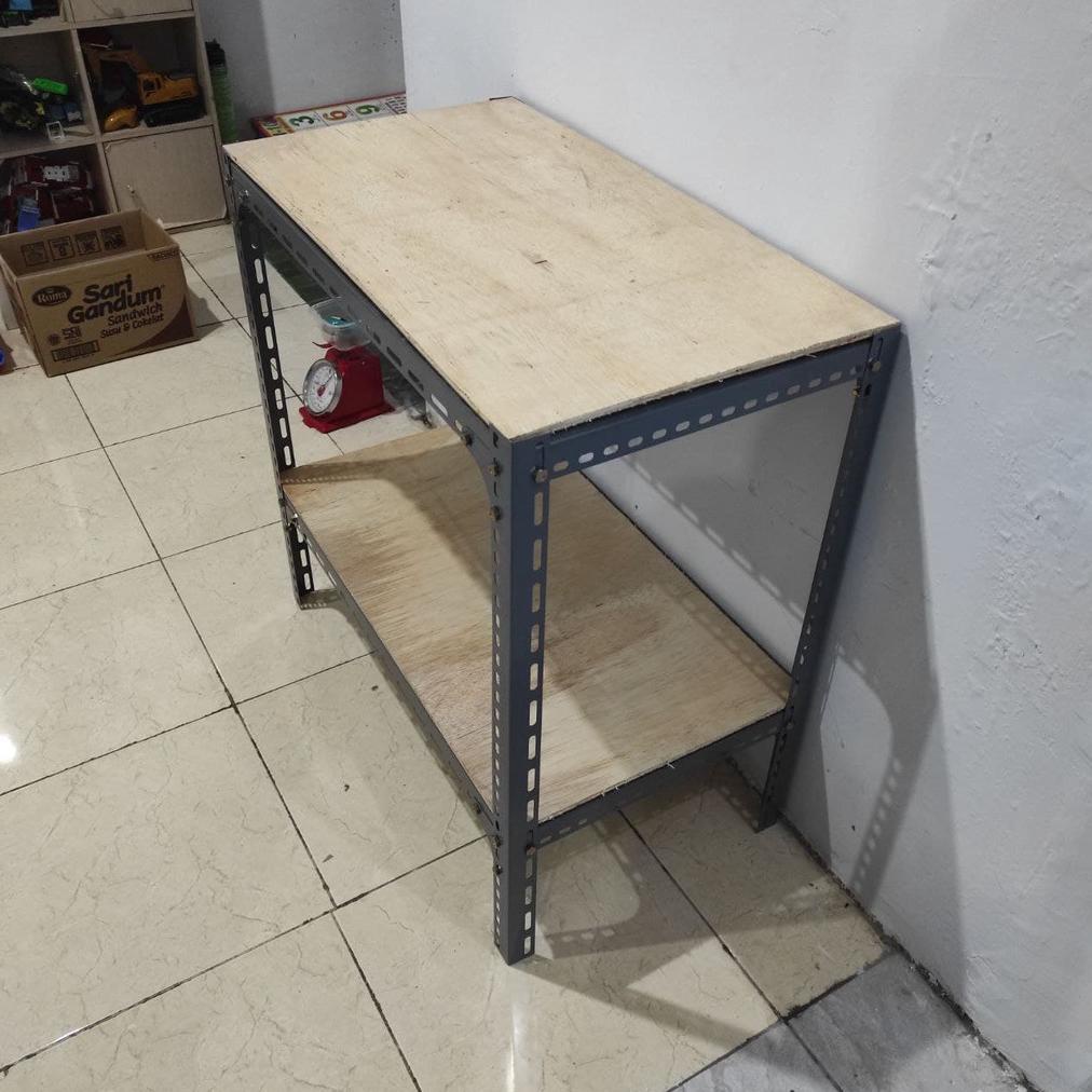 Jual Diy Rak Besi Siku Lubang P75 L55 T40 (Cm) 2 Susun / Meja Besi Siku ...