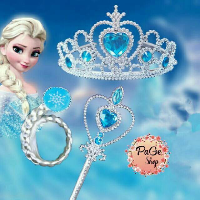 Jual Aksesoris Elsa dan Anna Frozen 3in1 ( Mahkota, Tongkat, Rambut ...