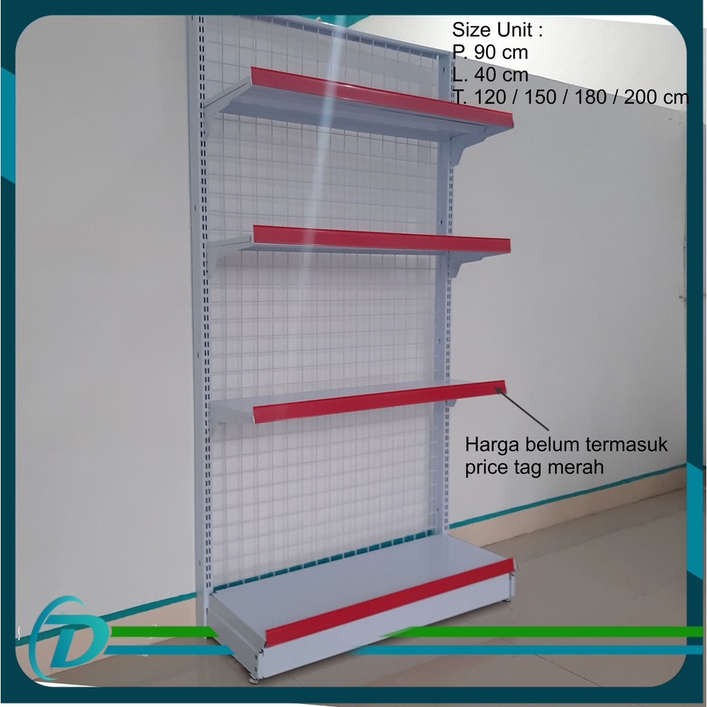 Jual Rak Minimarket Standar Single - Rak Wall Gondola - Rak Satu Sisi ...