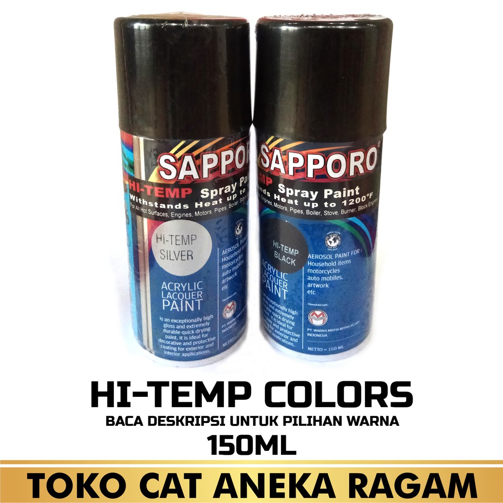 Jual Sapporo Spray Hi Temp Colors 150 ml / Cat Spray Semprot Aerosol Terbaik | Shopee Indonesia