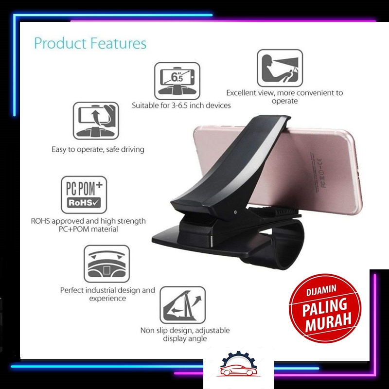 Jual Car Holder Dashboard Mobil Jepit Phone Holder HP Mobil | Shopee ...
