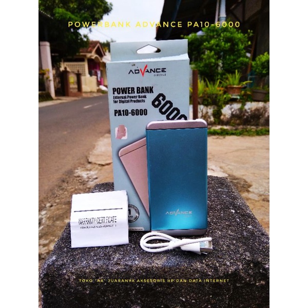 Jual Power Bank Advance Biru 6000mAh | Shopee Indonesia
