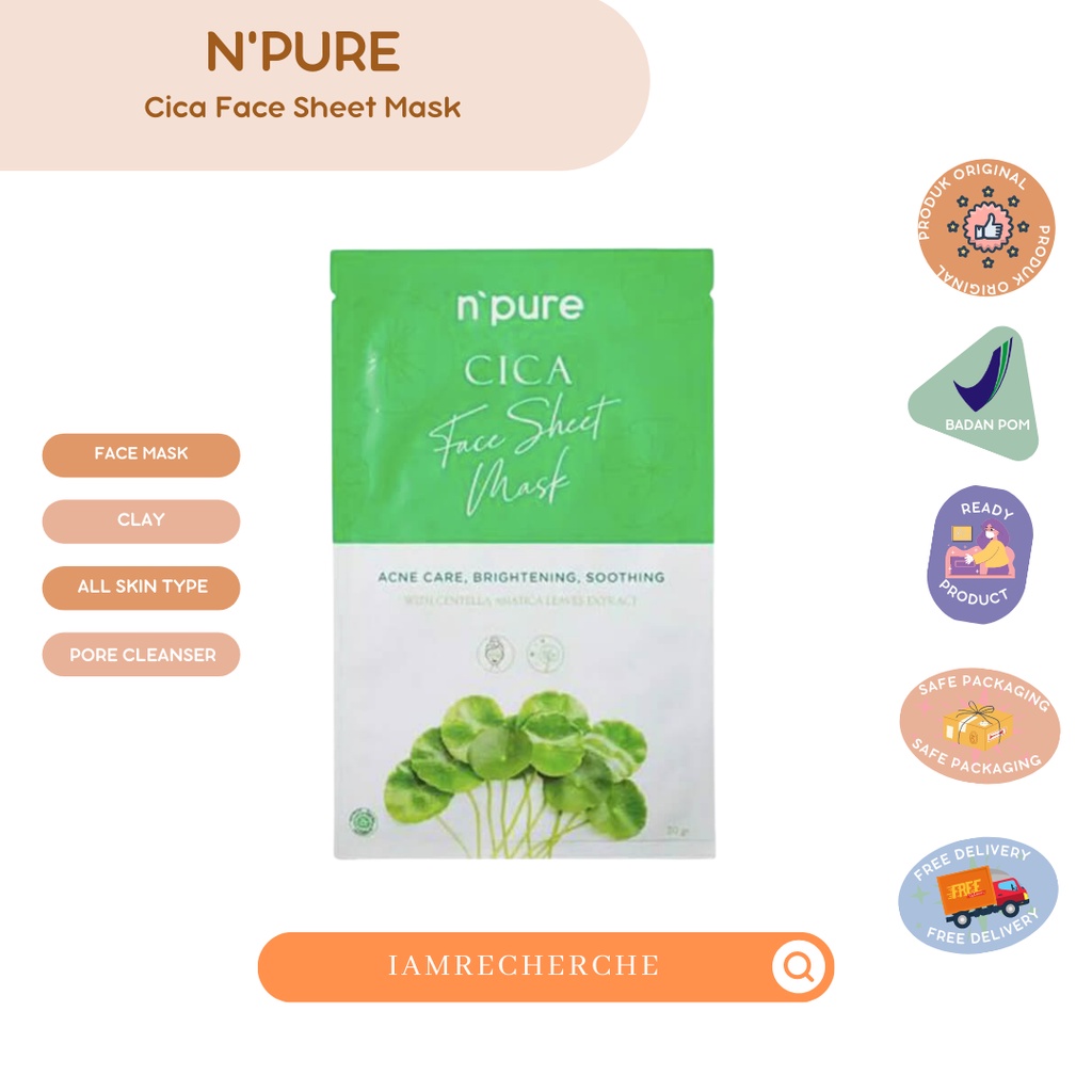 Jual NPURE Centella Asiatica Sheet Mask | Shopee Indonesia
