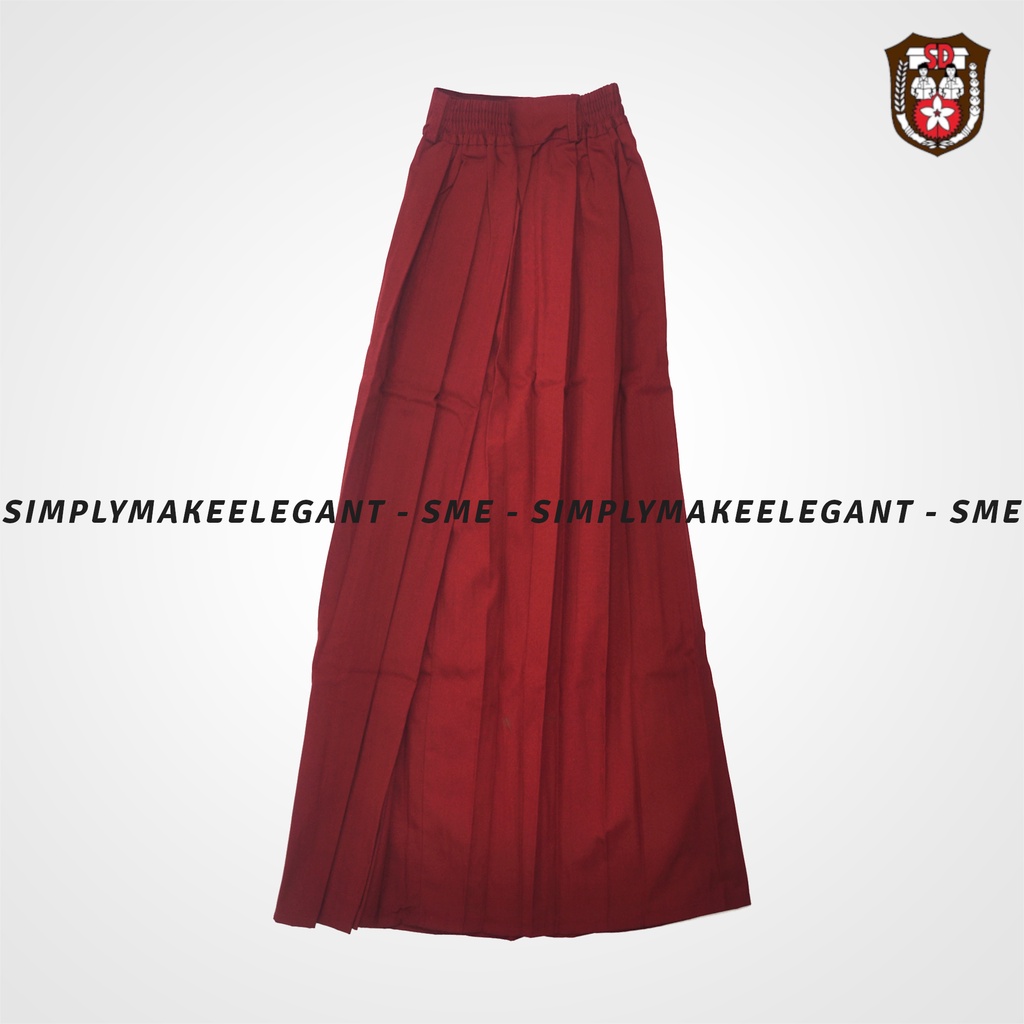 Jual Rok Panjang Sekolah SD Perempuan Seragam Sekolah SD MI Rok Panjang Rempel Lipit Merah ...