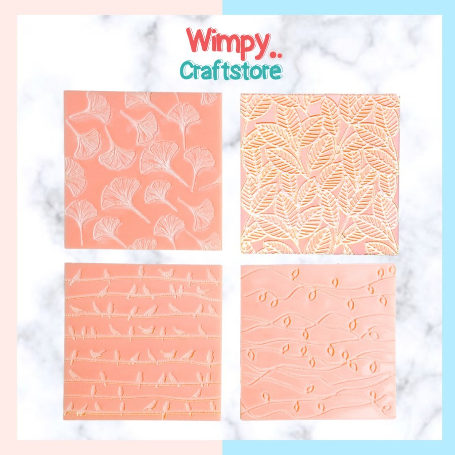 Jual Wimpy Texture Tiles Daun Bunga Fondant Clay Coklat Cetakan Texture ...