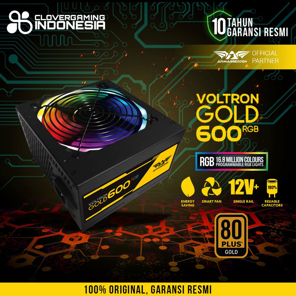 Jual Armaggeddon Voltron 600 80+ Gold RGB 600W - Power Supply | Shopee Indonesia