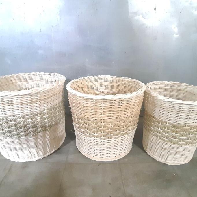 Jual >>>>>] Keranjang Rotan / Cover Pot Tanaman Anyaman / Keranjang ...