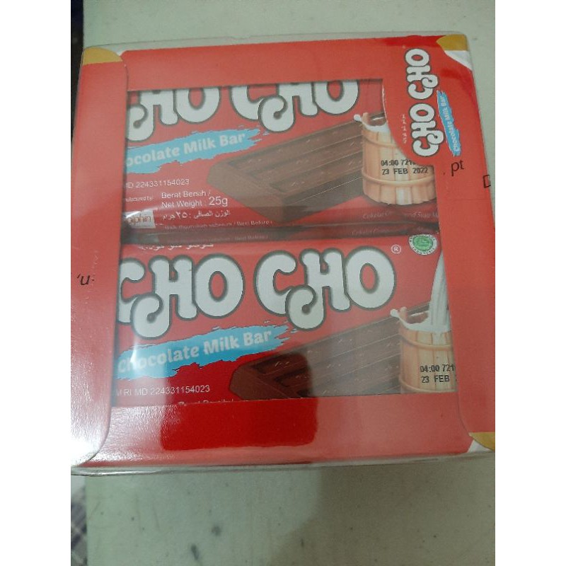 Jual Cho cho chocolate bar ( 1 box isi 12@ 25gr dan 1box isi 24 @14gr ...