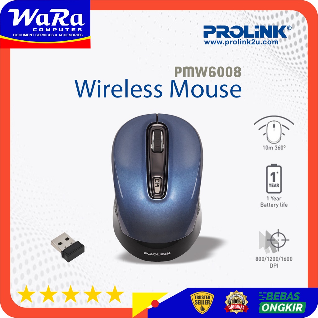 Jual MOUSE WIRELESS PROLINK PMW 6008 | Shopee Indonesia