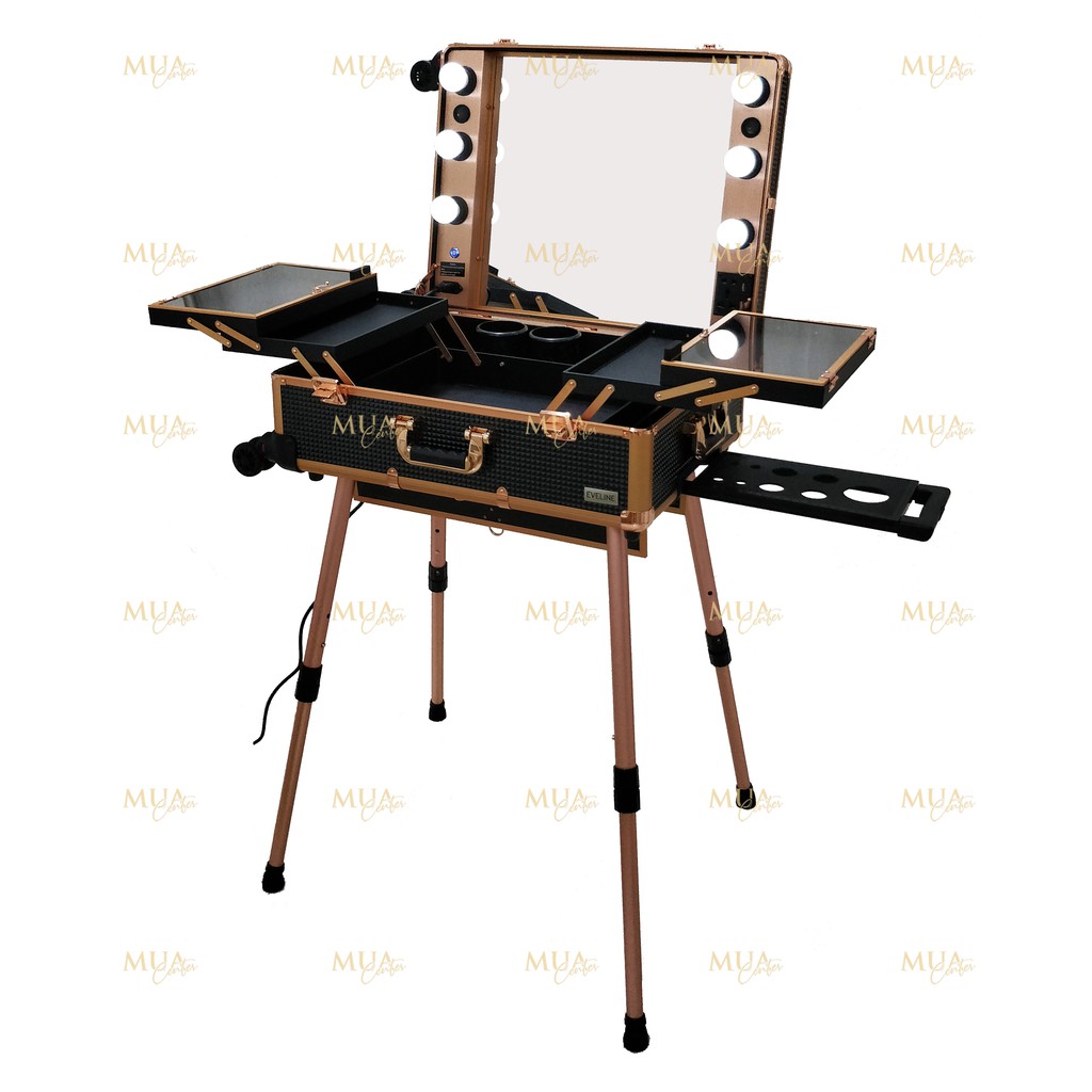 Jual EVELINE Beauty case studio / Koper makeup kaca lampu XL | Shopee ...