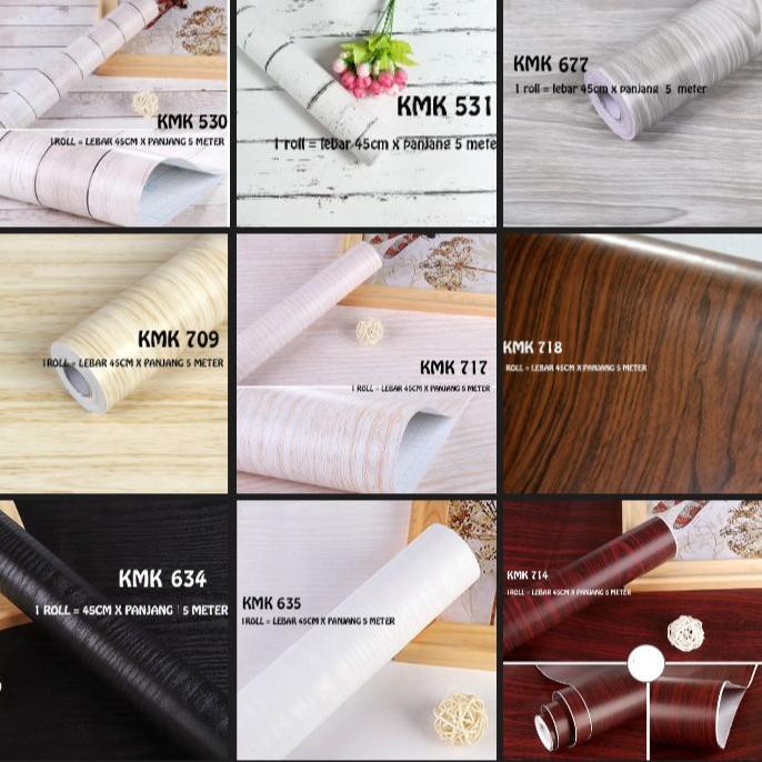 Jual WALLPAPER DINDING MOTIF KAYU 5METERX45CM ...