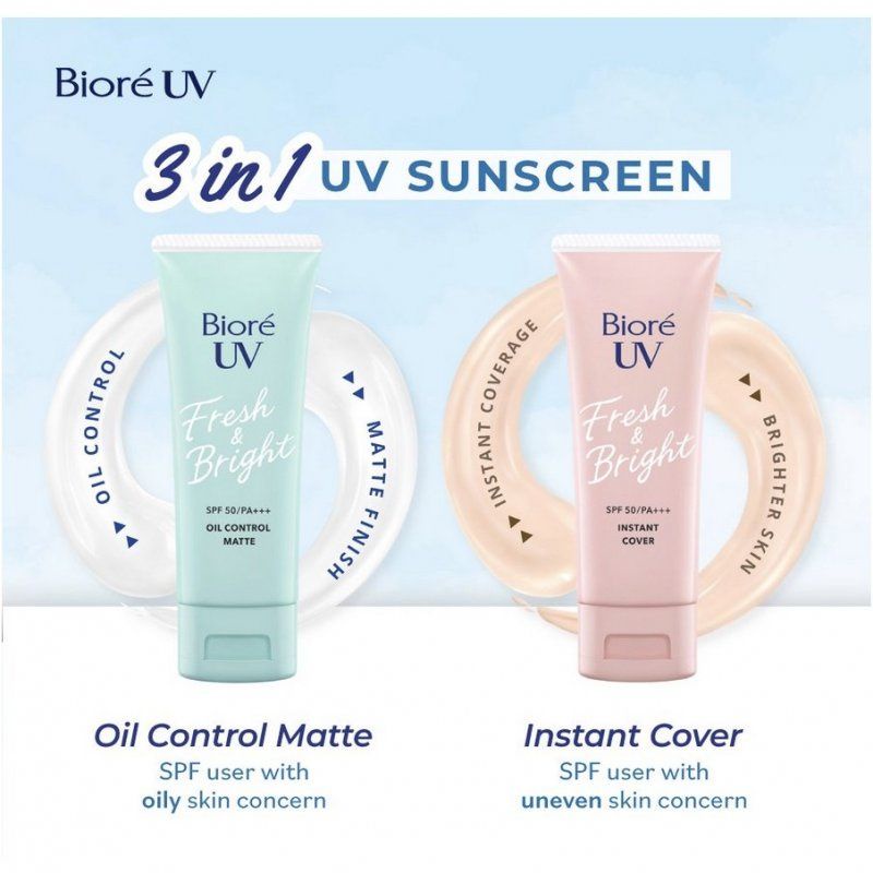 Jual BIORE UV Fresh & Bright SPF 50 PA+++ 30g | Shopee Indonesia