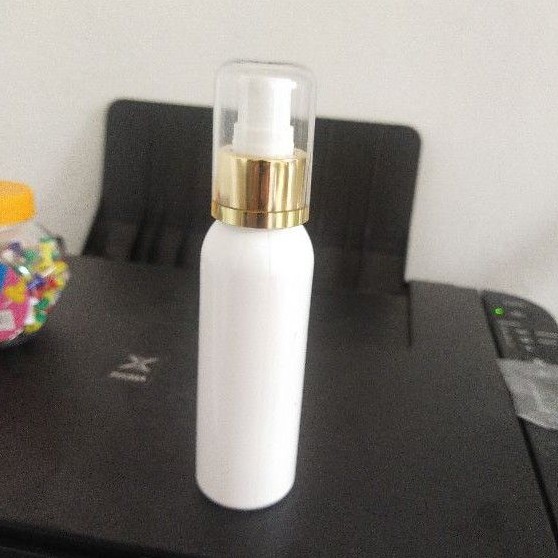 Jual BOTOL SPRAY PUTIH 100 ML BR TUTUP GOLD FULLCAP (model bulat ...