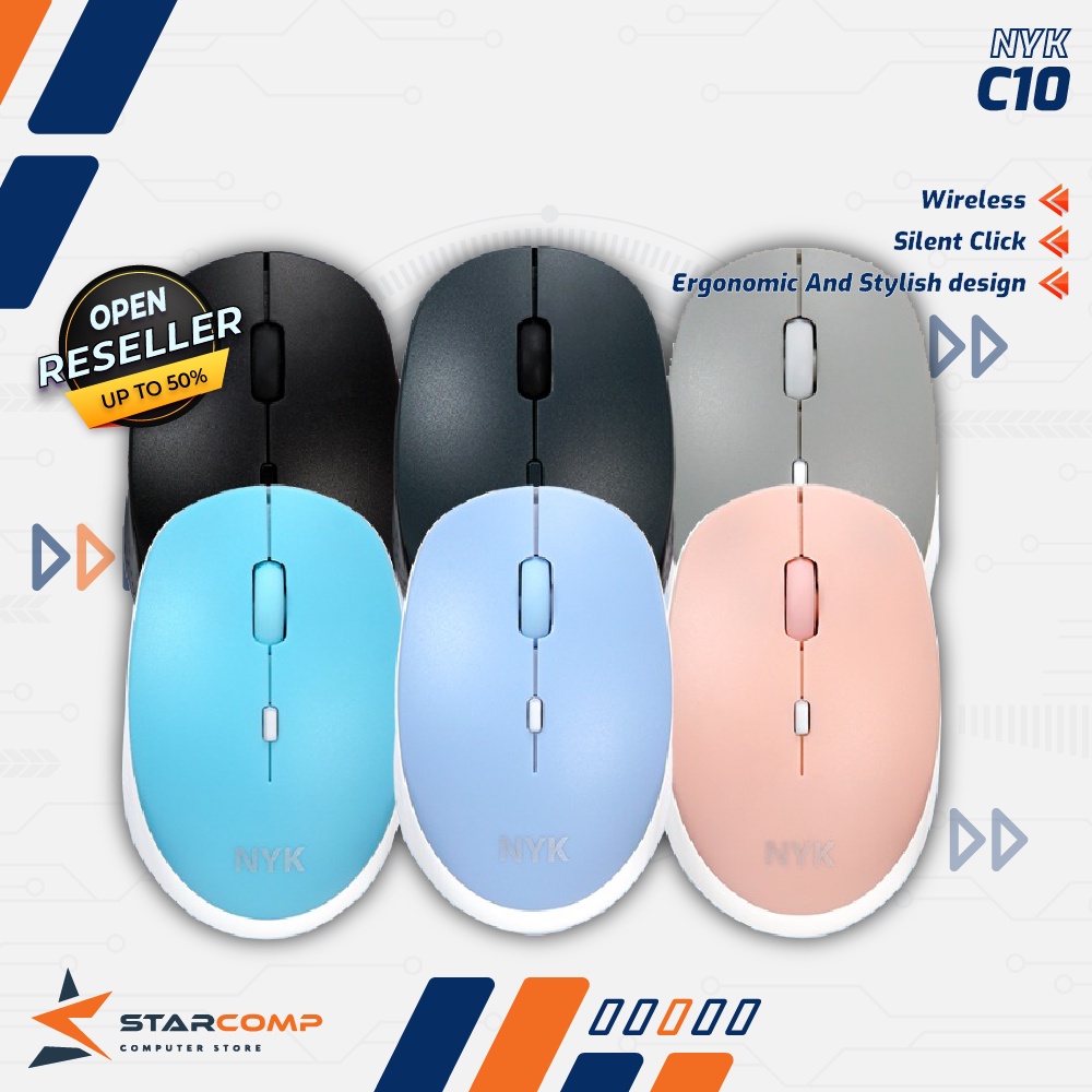 Jual Mouse WIreless NYK C10 Silent 2,4Ghz | Shopee Indonesia
