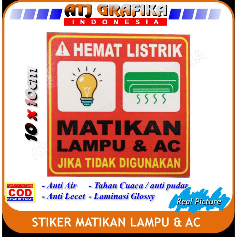 Jual Stiker kotak matikan listrik dan ac sticker hemat energy ruangan ...