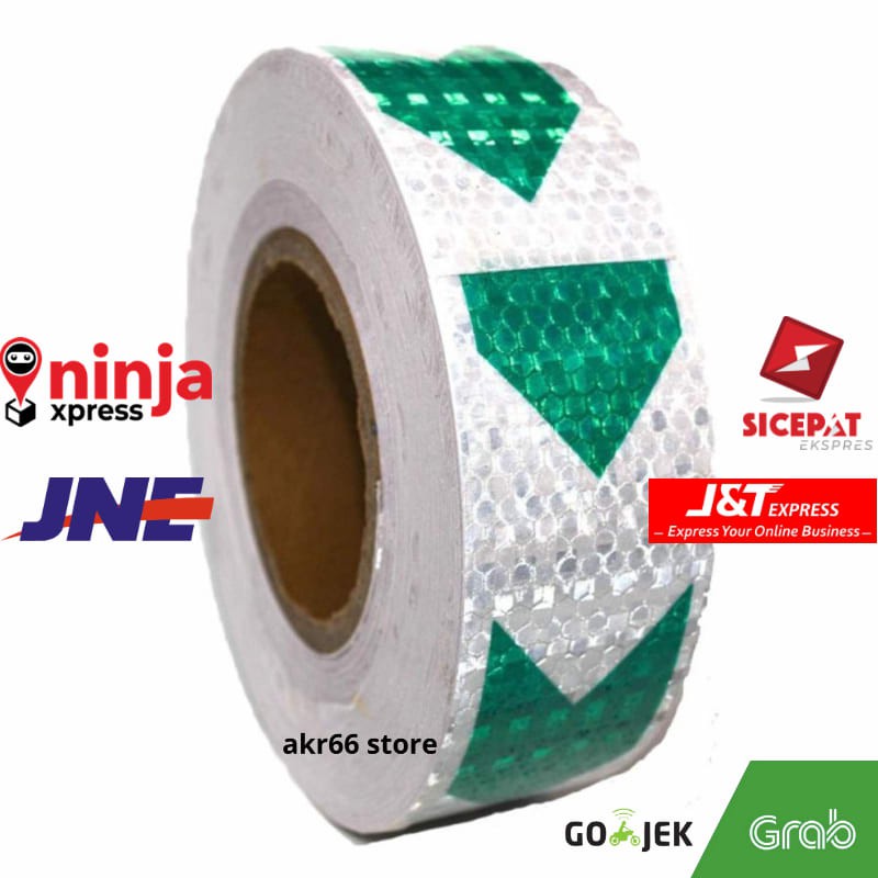 Jual REFLECTIVE STICKER MARKER MOBIL TRUK ARROW PATTERN 5CM 3 M WHITE ...