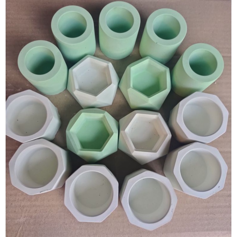 Jual Pot semen mini Pot sukulen Pot semen Lilin Semen putih Pot lilin ...