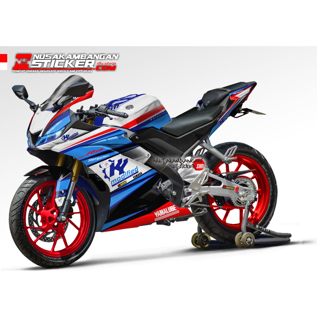 Jual decal r15 v3 modified blue grafis fullbody/decal yamaha r15 v3 ...