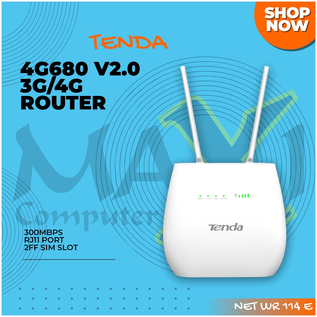 Jual Tenda 4G680 V2.0 2.4GHz N300 Wi-Fi SIM Card 4G LTE VoLTE Wireless ...