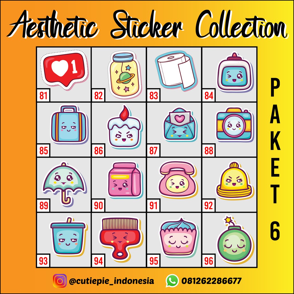 Jual (PROMO) Aesthetic Sticker Collection 81-96 (SATUAN) | Shopee Indonesia