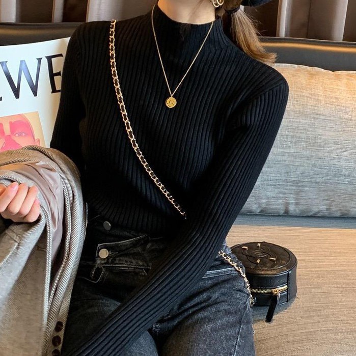 Jual GZB Fashion Blouse Rajut Leher Tinggi Wanita / Rajut Aisha Inner ...